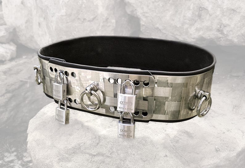 Waist Shackle Lockable Stainless Steel Belt Cincher Adjustable ...