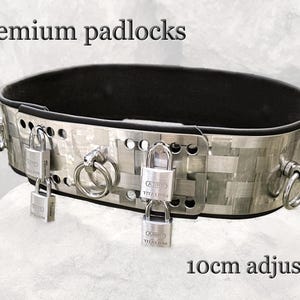 Waist Shackle Lockable Stainless Steel Belt Cincher Adjustable ...