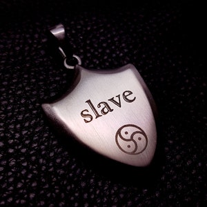 Exclusive BDSM Slave Pendant Stainless Steel Crest Necklace Gift ...