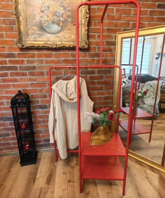 Rare IKEA NIKKEBY Red Metal Cothes Rack and Shelf Stand - Etsy