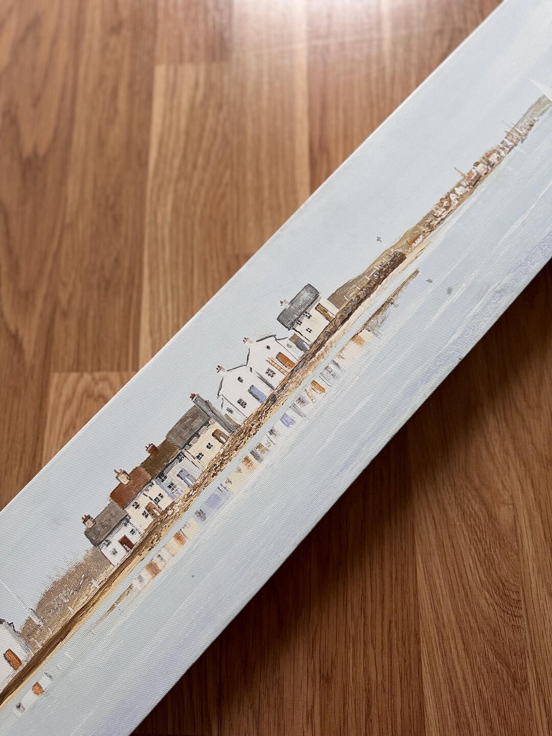 Laura Ashley Seaside View Houses Horizontal Framed Canvas Wall Art ...