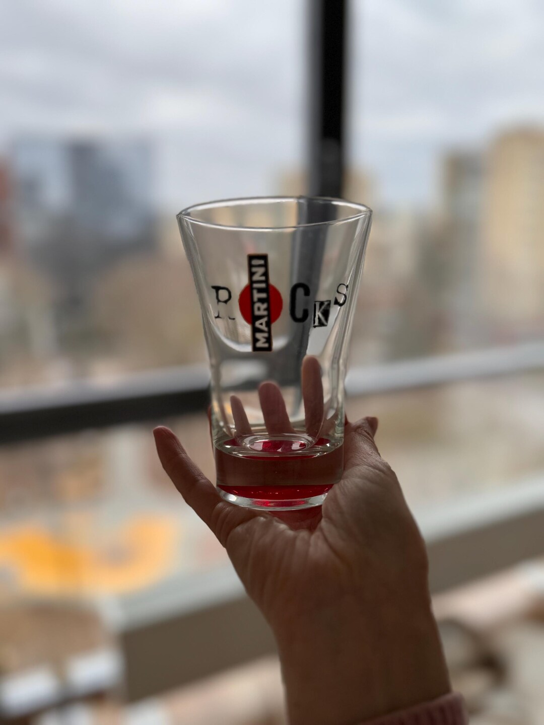 Martini Glass, Vintage New Old Stock Red MARTINI ROCKS One Glass ...