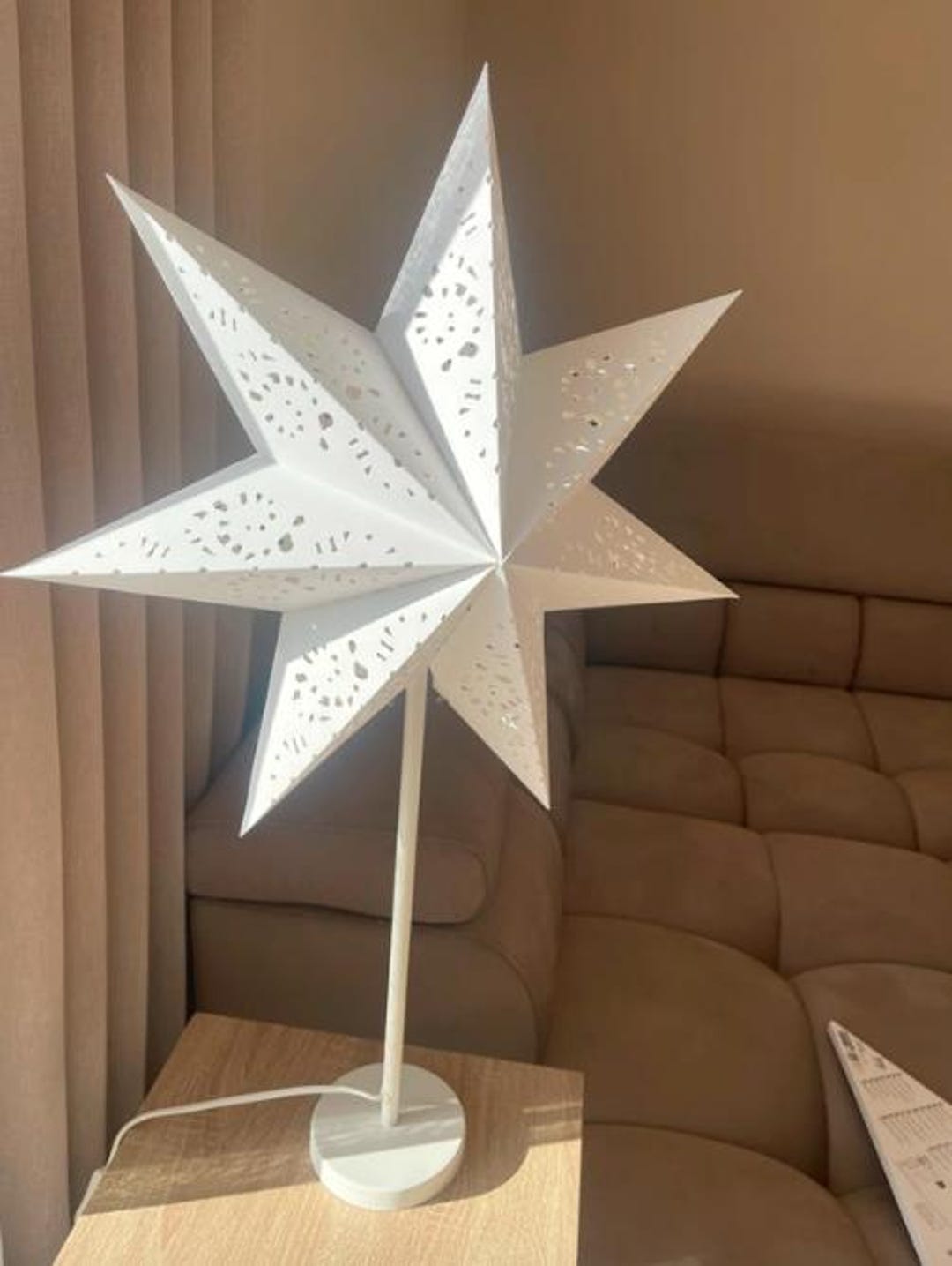 Ikea Strala White Lace Star Table Lamp Space Celestial Galactic - Etsy