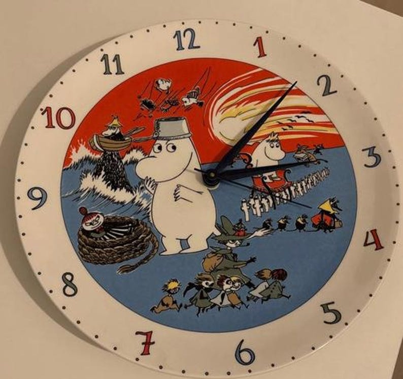 Rare Vintage ARABIA FINLAND Moomin Wall Clock | Moomintroll ...