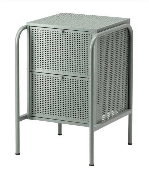 IKEA Nikkeby Green Powder Coated Metal Chest of 2 Drawers Designer L Hilland j Karlsson Collection Etsy UK