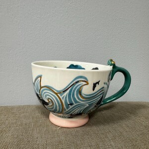 Large Wavy Mug Storm in a Teacup Blue Mini Boat Coffee Cup Beautiful ...