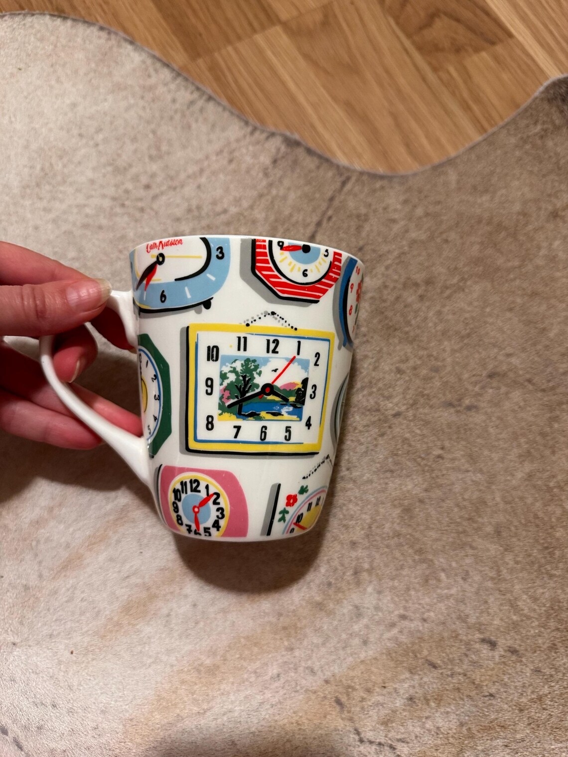 Preloved Cath Kidston Retro Analogue Clocks Fine China Mug, Traditional ...