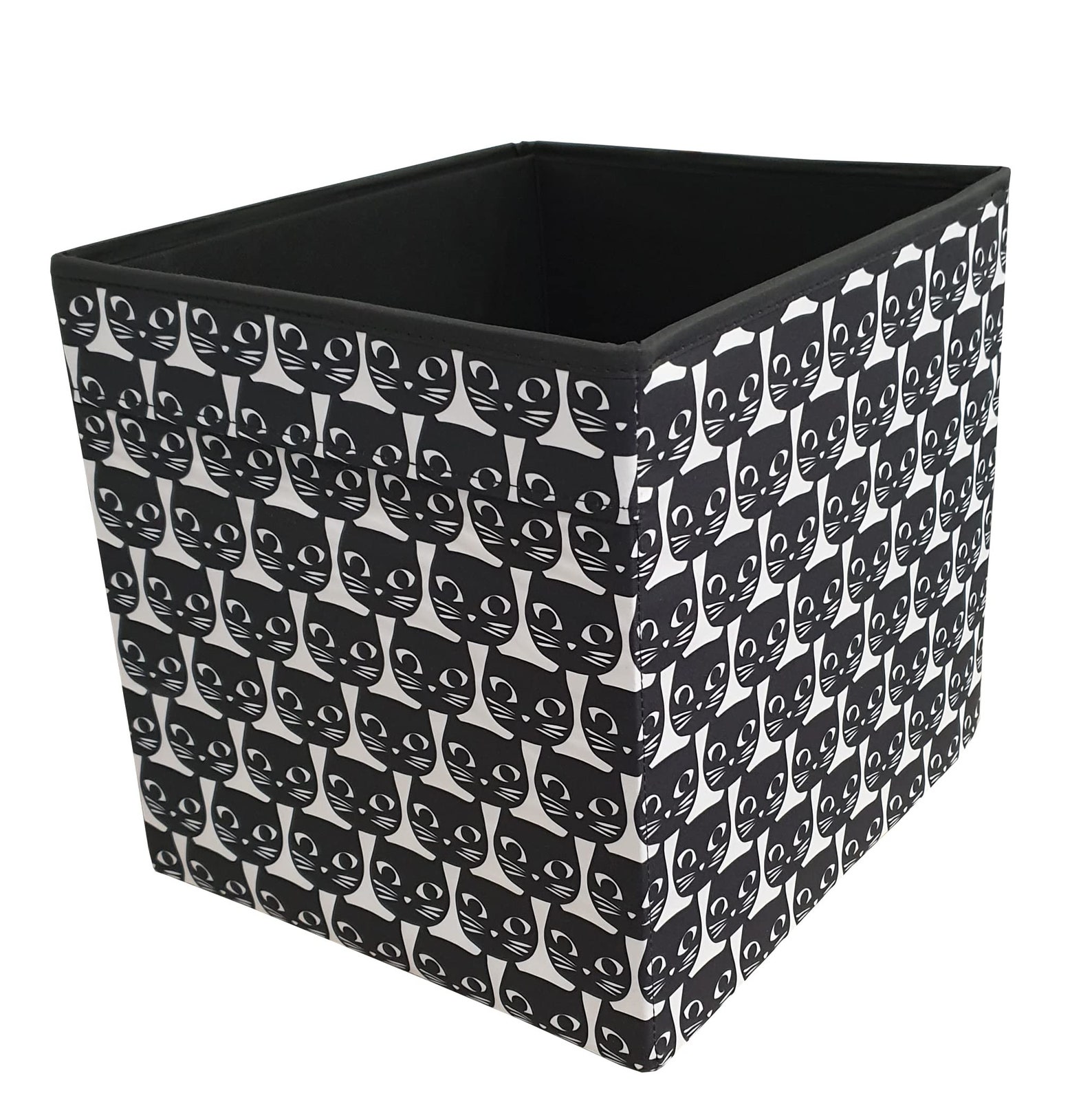 Ikea Kallax Box Drona With Black White Cat Print Fabric, New Storage ...