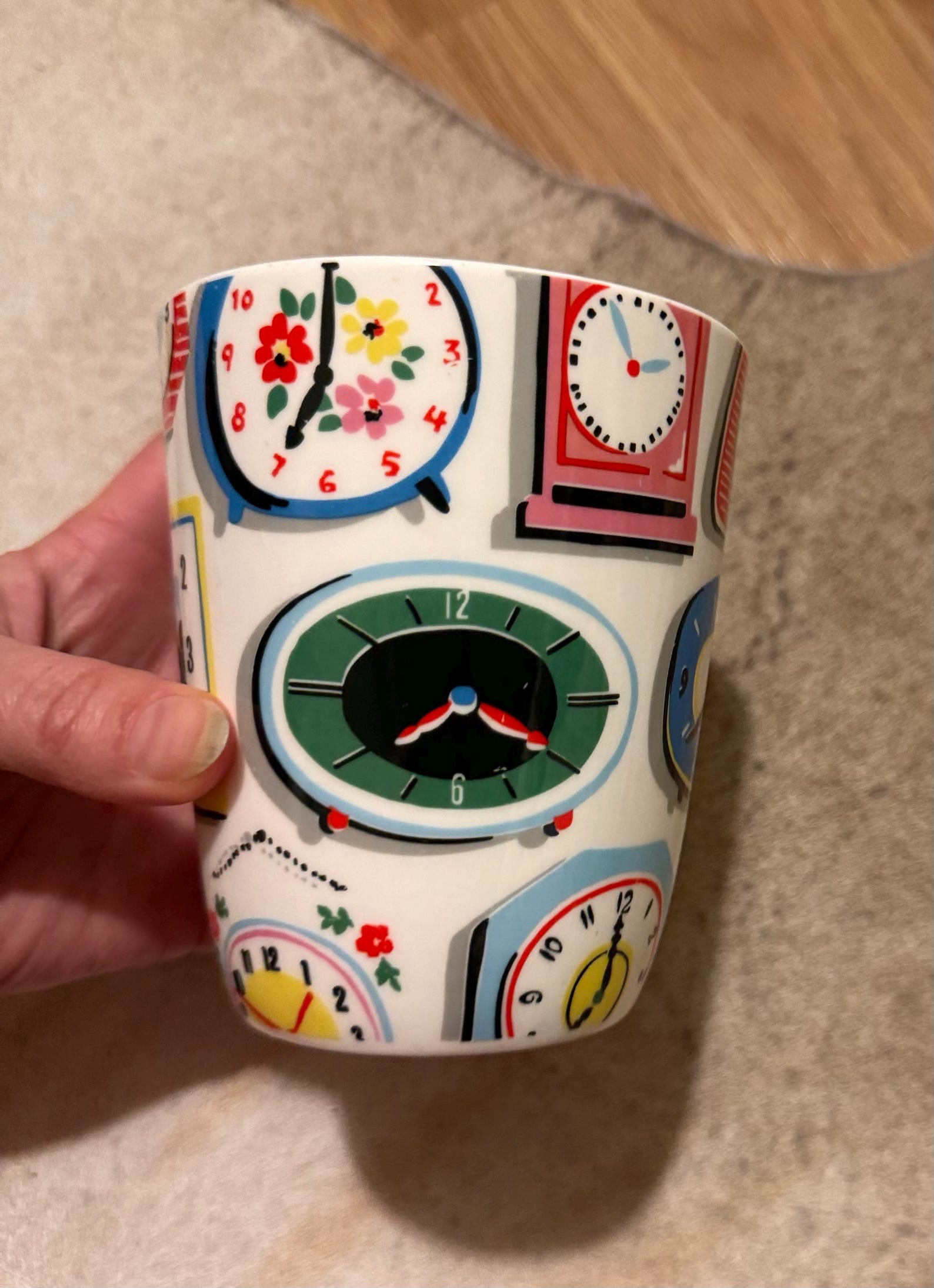 Preloved Cath Kidston Retro Analogue Clocks Fine China Mug, Traditional ...