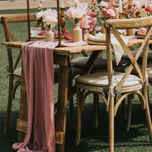 Dusty Mauve Wedding Cheesecloth Table Runner Wedding Table - Etsy