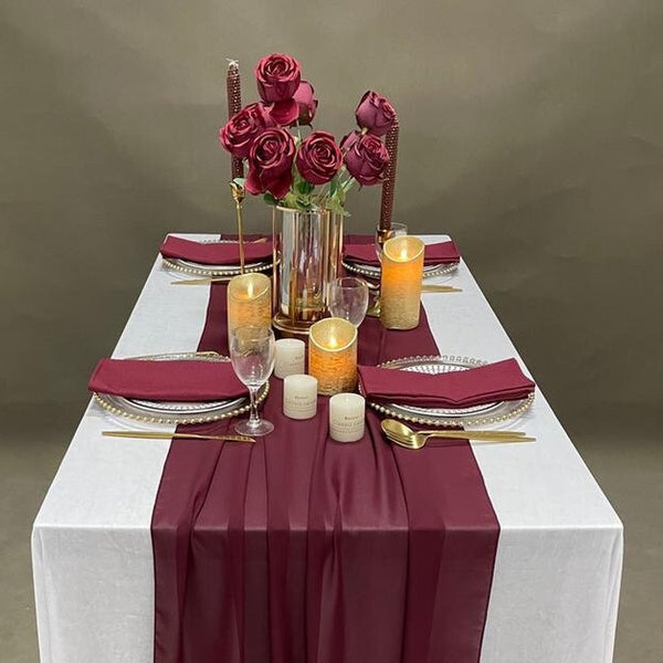 Burgundy Table Runner - Etsy