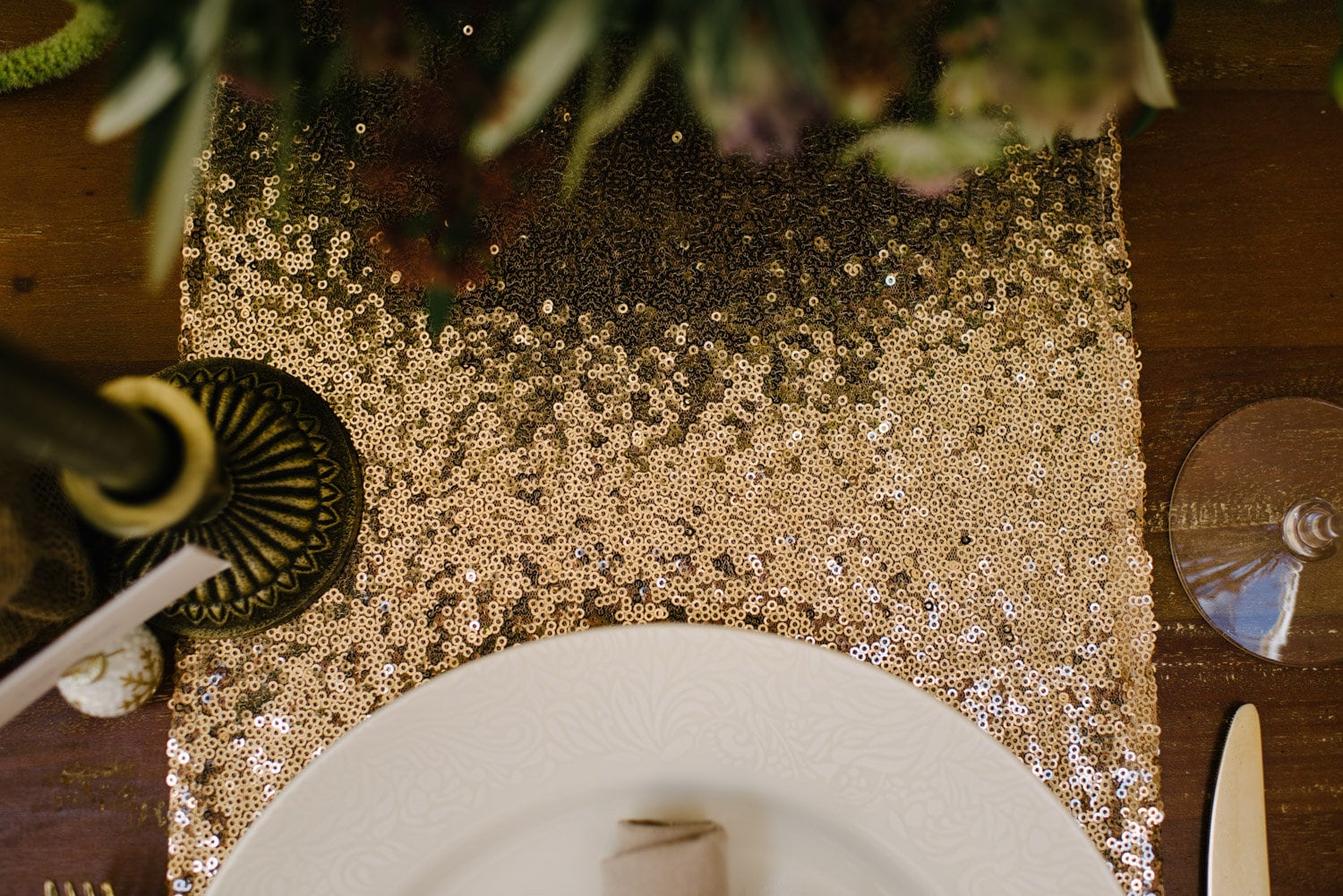 Gold / Brass Sequin Table Runners | Etsy UK