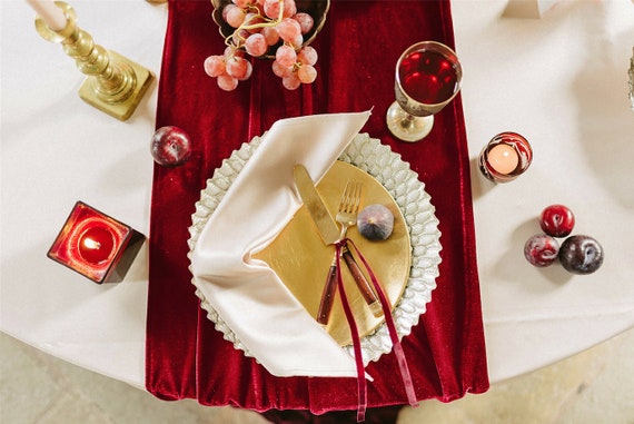 Red Velvet Table Runner - Etsy