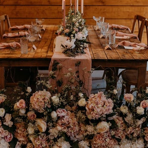 Blush Pink Table Runner - Linen Look - Etsy