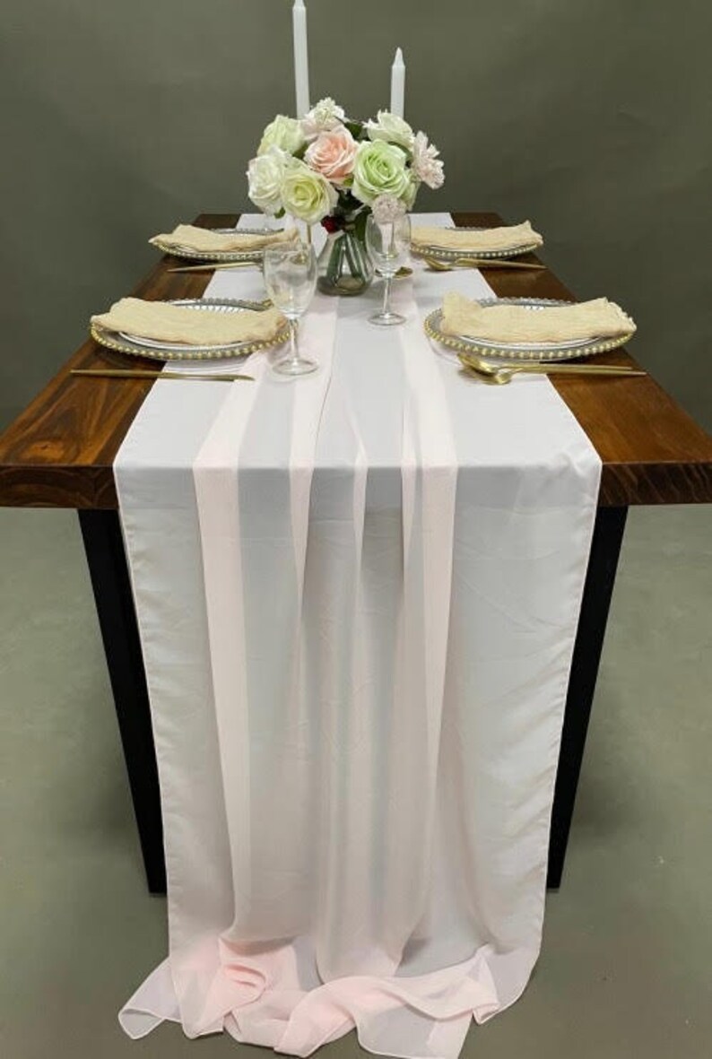 Chiffon Table Runner Pink Mauve Blush - Etsy