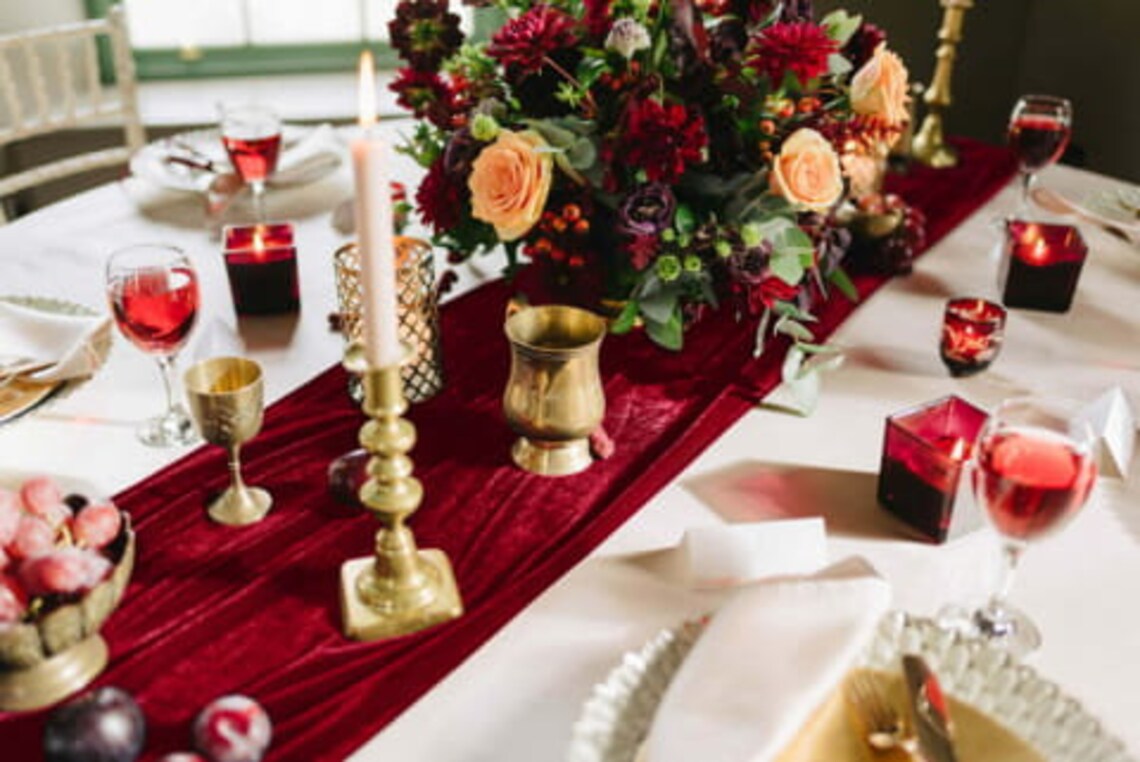 Red Velvet Table Runner - Etsy
