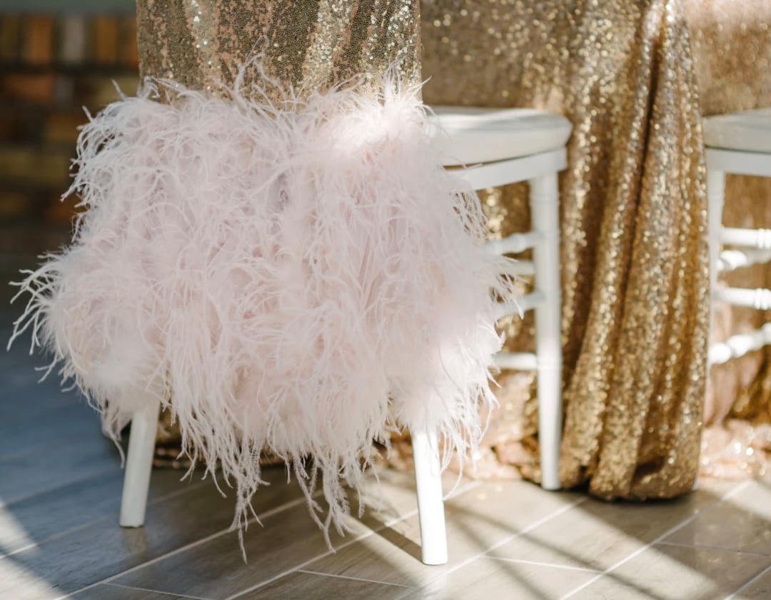 Luxury Feather Chair Covers Gold or Silver - Etsy