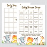 Safari Baby Shower Bingo Cards Printable Blank Bingo Cards | Etsy