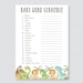 Dinosaur Baby Shower Word Scramble Game - Printable Instant Download ...