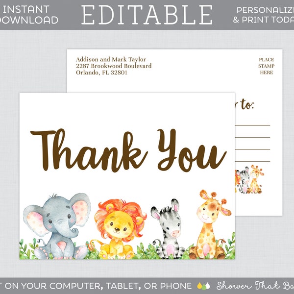 Safari Postcard - Etsy