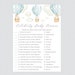 Blue Hot Air Balloon Celebrity Baby Shower Game - Celebrity Baby Name ...