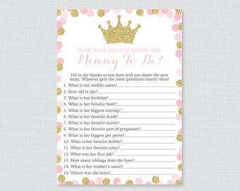 Who Knows Mommy Best Baby Shower Game How Well Do You Know - Etsy