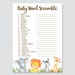 Safari Baby Shower Word Scramble Game - Printable Instant Download Baby ...