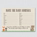 Baby Animals Name Game Baby Shower Printable Woodland Baby Shower ...