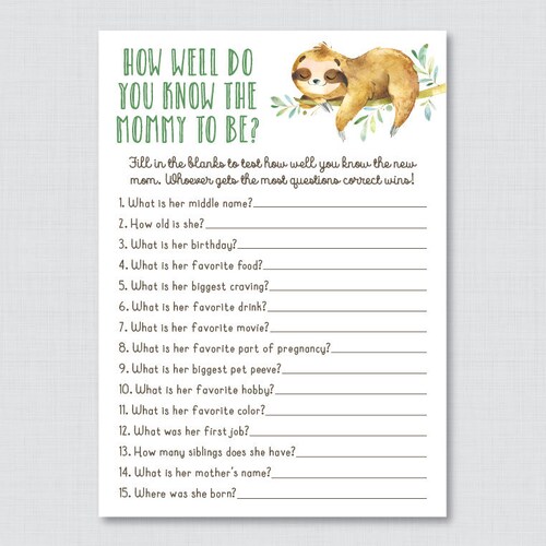 How Well Do You Know the Couple Baby Shower Game How Well Do - Etsy