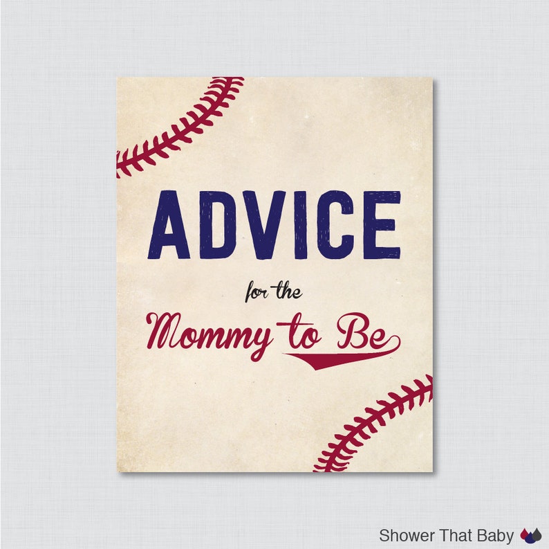 Baseball Advice For Mommy To Be Cards And Sign Printable Etsy