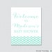 Aqua Baby Shower Welcome Sign Printable Personalized Shower - Etsy