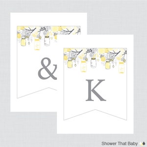 Printable Mason Jar Baby Shower Banner With ALL Letters and - Etsy