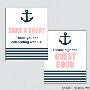 Printable Nautical Baby Shower Table Signs EIGHT Signs | Etsy