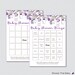 Purple Mason Jar Baby Shower Bingo Cards Printable Prefilled - Etsy