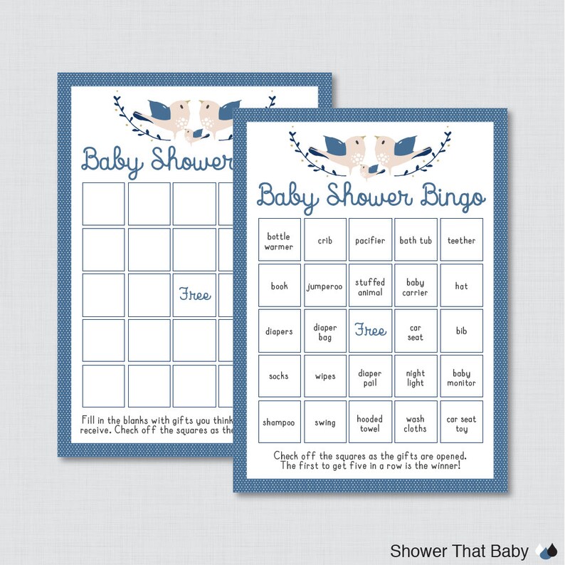 Bird Baby Shower Games Package Seven Printable Games: Bingo | Etsy