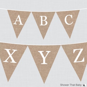 Burlap Alphabet Banner With ALL Letters - Printable Instant Download ...