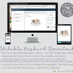 EDITABLE Safari Baby Shower Envelopes - Editable Safari Animal Themed ...