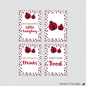 Printable Ladybug Baby Shower Table Signs EIGHT Signs Welcome Sign ...