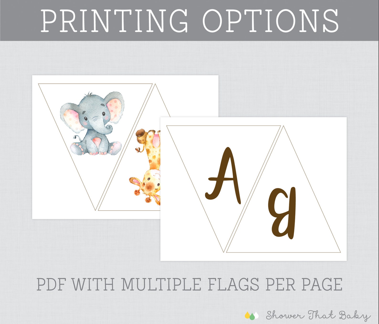 EDITABLE Safari Banner Printable Safari Baby Shower Triangle - Etsy