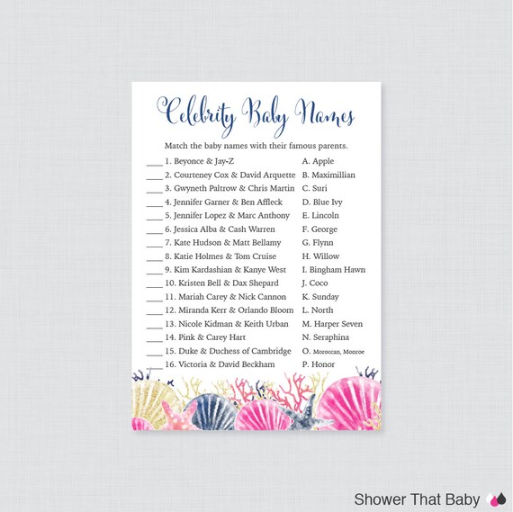 Beach Themed Baby Shower Celebrity Baby Name Game Celebrity Etsy Beach Themed Baby Shower Celebrity Baby Name Game Celebrity Etsy