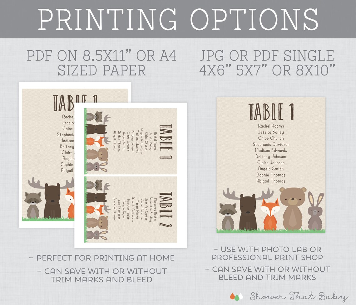 EDITABLE Table Seating Signs 4x6 5x7 or 8x10 Sized | Etsy