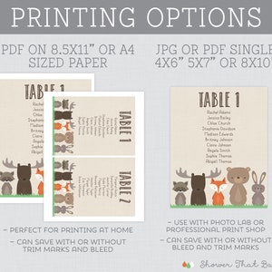 EDITABLE Table Seating Signs - 4x6, 5x7 or 8x10" Sized Table Seating ...