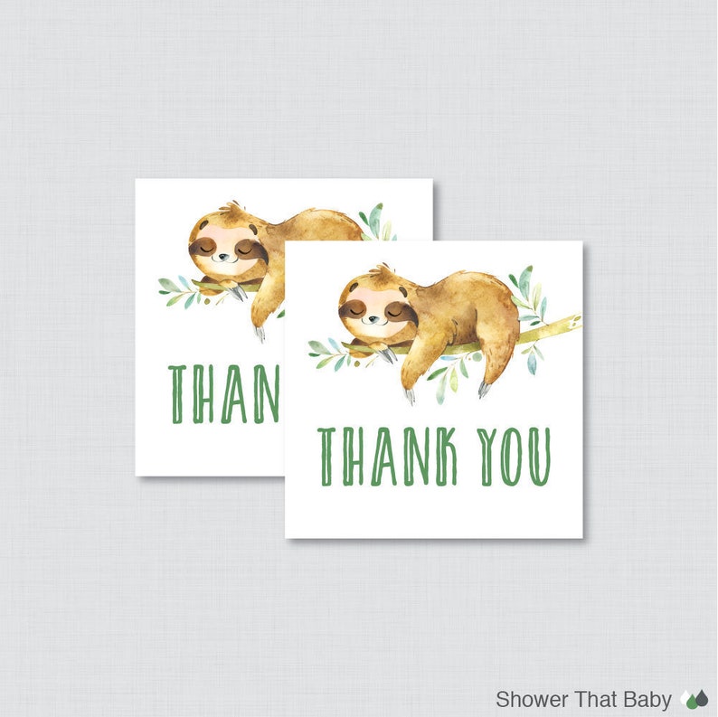 Sloth Baby Shower Printable Favor Tag Sloth Themed Baby - Etsy