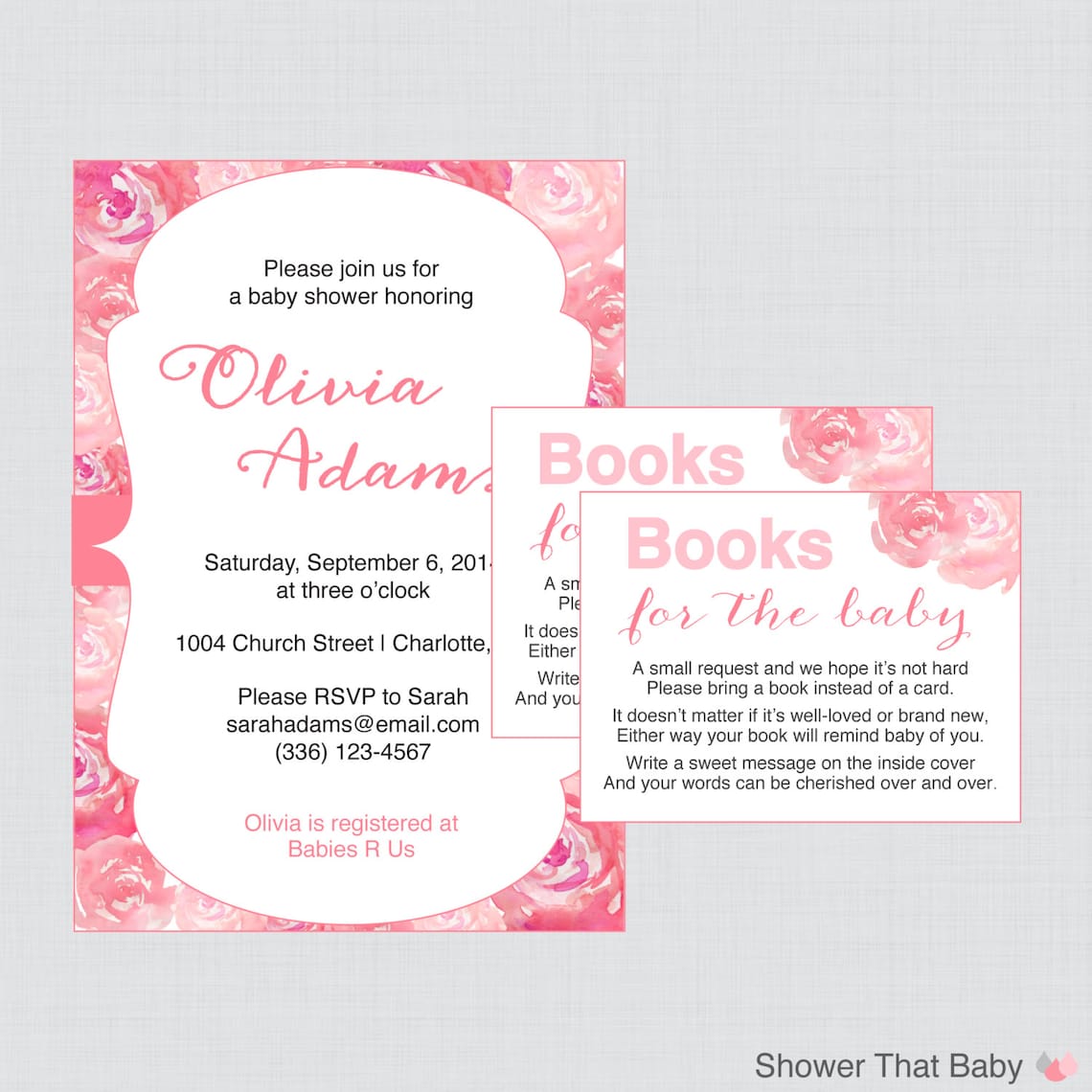 Baby Shower Bring a Book Instead of a Card Invitation Inserts - Etsy