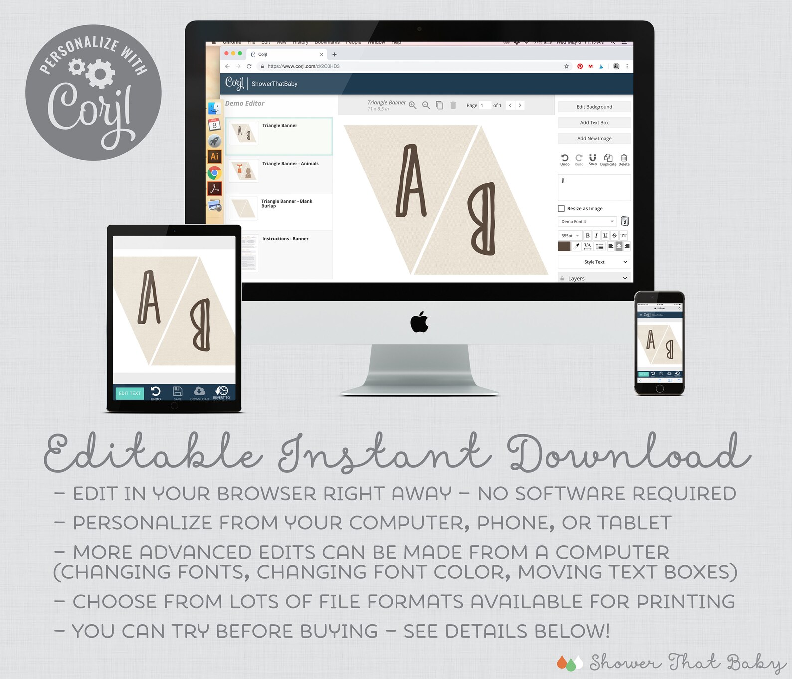 EDITABLE Woodland Banner Printable Woodland Baby Shower - Etsy