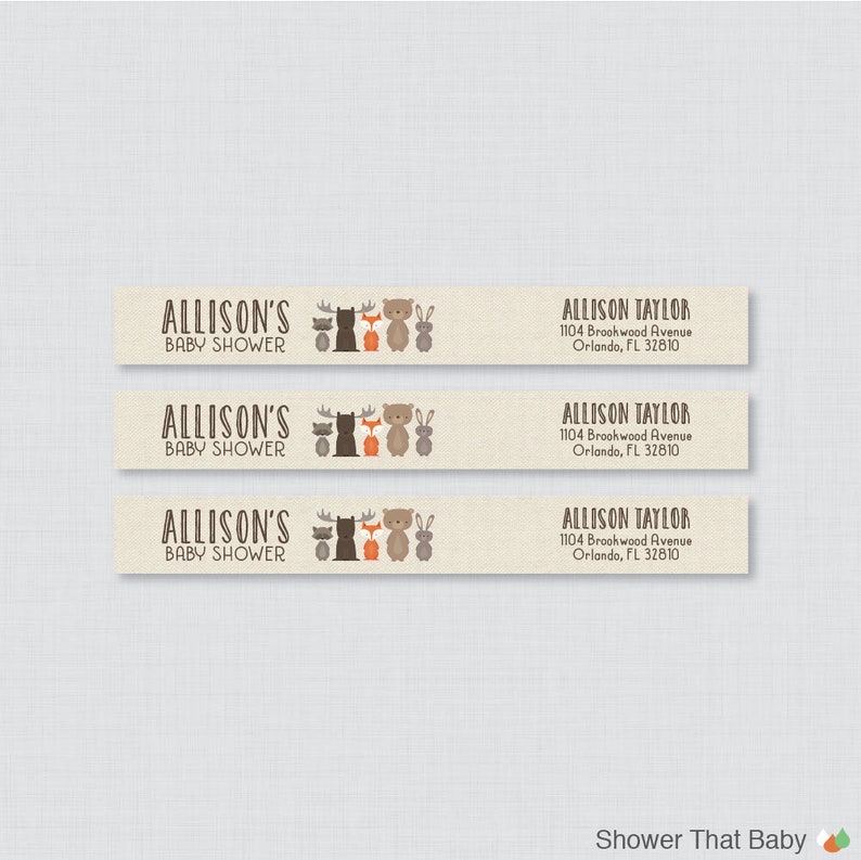 Woodland Wraparound Return Address Labels Printed Woodland - Etsy