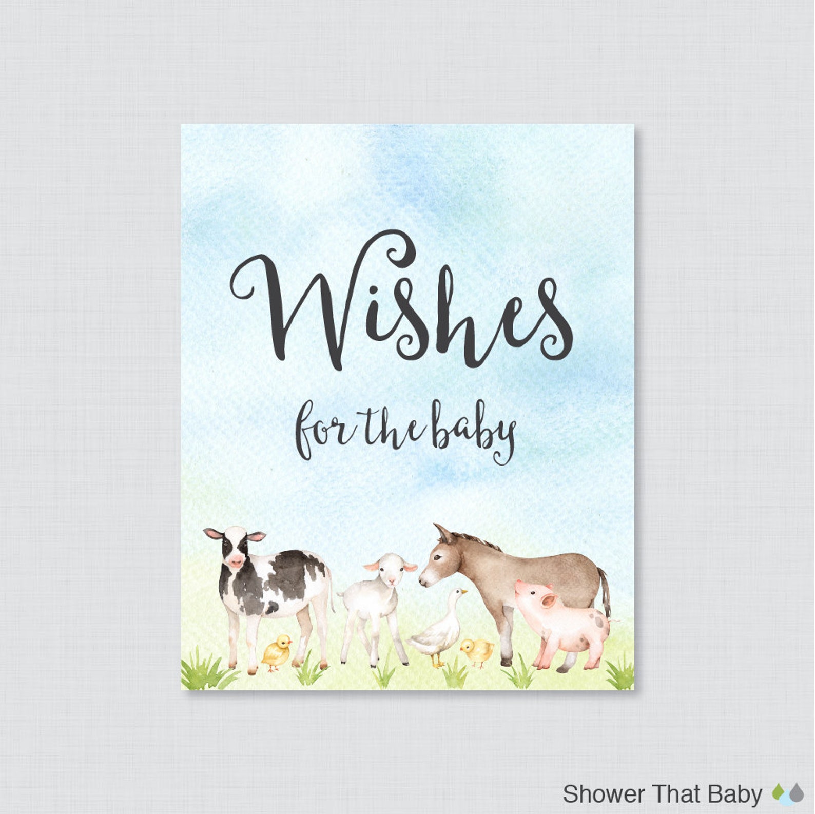 Farm Animal Wishes for Baby Baby Shower Activity Printable - Etsy