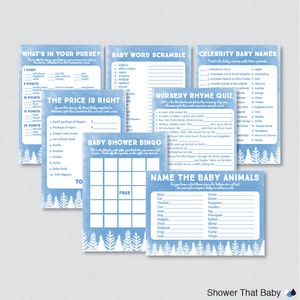 Winter Wonderland Baby Shower Games Package With Seven Printable Games ...