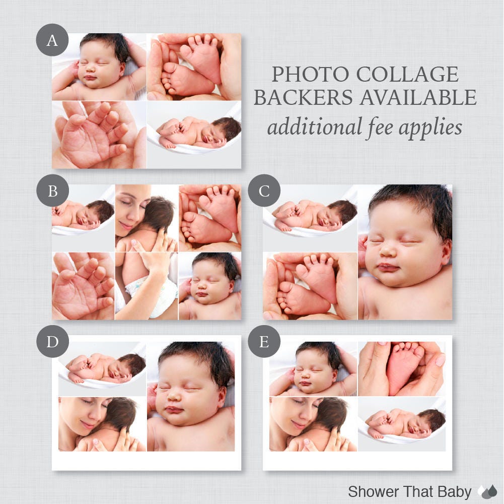 Printable or Printed Photo Birth Announcement Cards with Name | Etsy