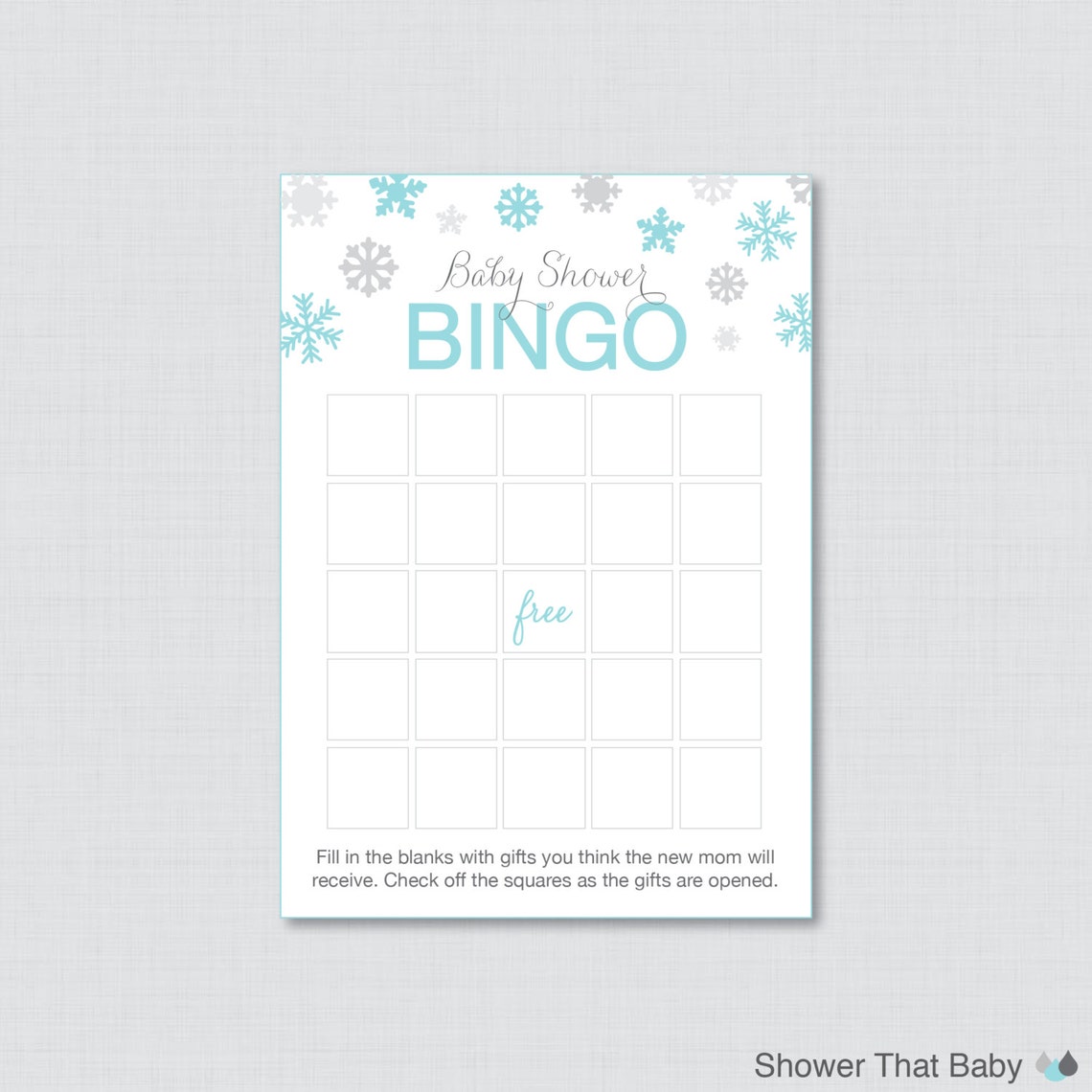 Winter Baby Shower Bingo Cards Printable Prefilled Bingo | Etsy